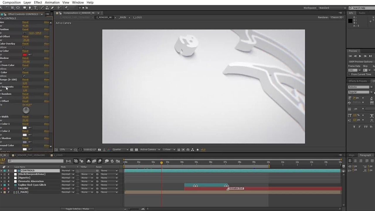 آموزش پروژه افترافکت 3D Stroke Logo - نماشا